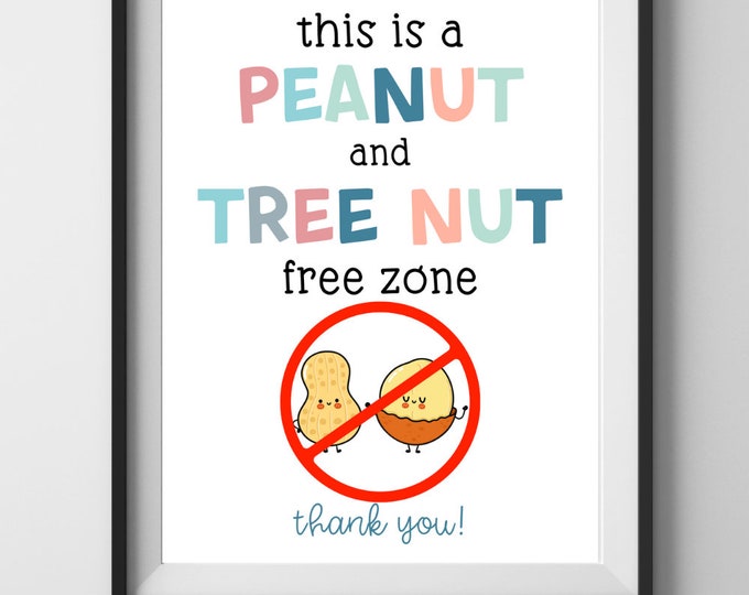 Peanut & Tree Nut Allergy Alert Sign - Etsy