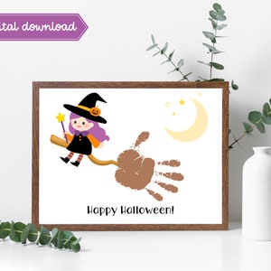 Halloween Witch Handprint Art Printable - Handprint Craft for Halloween ...
