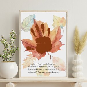 Fall Leaf Handprint Craft Printable - Handprint Craft for Fall- Fall ...