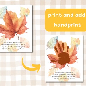 Fall Leaf Handprint Craft Printable - Handprint Craft for Fall- Fall ...