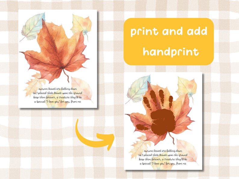 Fall Leaf Handprint Craft Printable - Handprint Craft for Fall- Fall ...