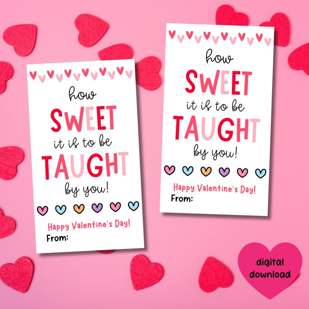 Teacher Valentine's Day Gift Tag Printable - Valentines Day Tag for ...