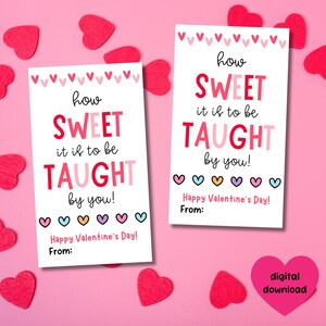 Teacher Valentine's Day Gift Tag Printable - Valentines Day Tag for ...