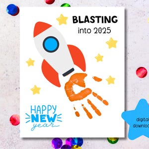 New Years Handprint Craft for Toddlers Printable New Years Handprint ...