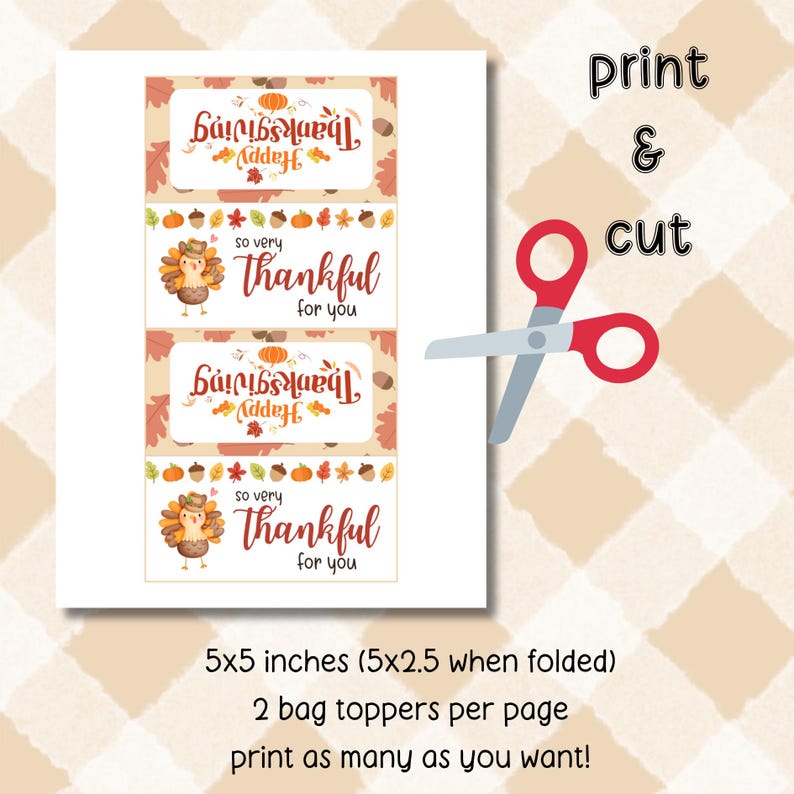 Thanksgiving Printable Treat Bag Topper - Fall Candy Bag Topper ...