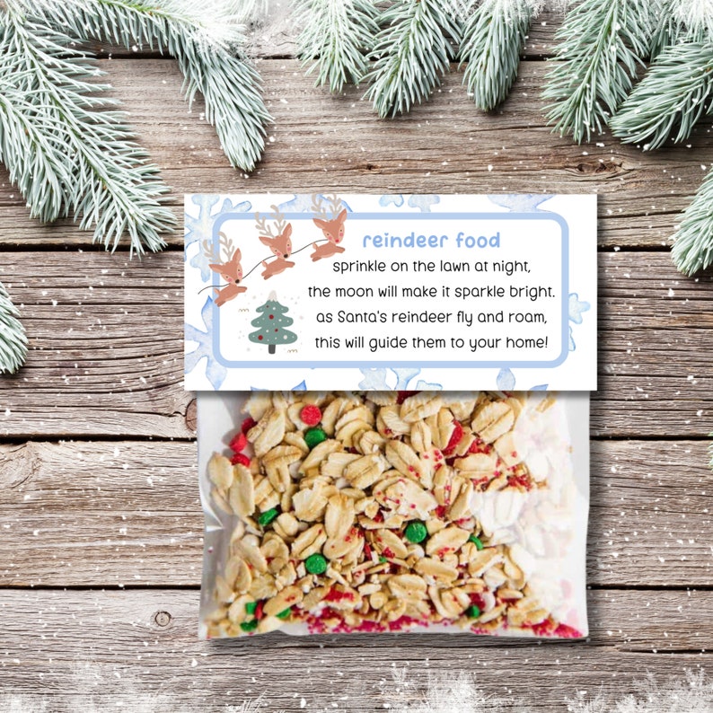 Reindeer Food Printable PDF Reindeer Food Printable Bag Topper Reindeer ...