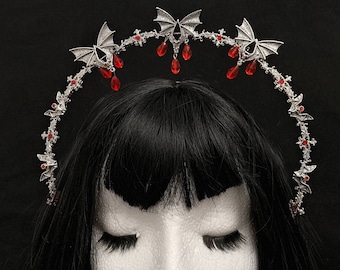 Dark Dragon Headpiece Vampire Fantasy Crown - Etsy