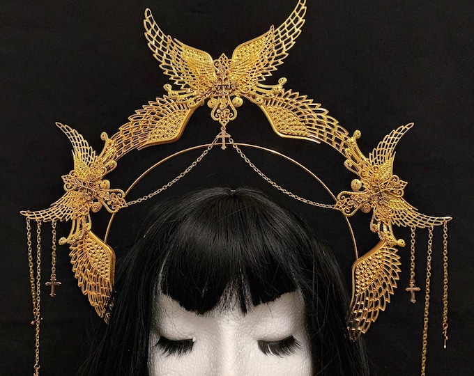 Theia: Golden Headwear Gold Halo Angelic Cosplay Angel - Etsy
