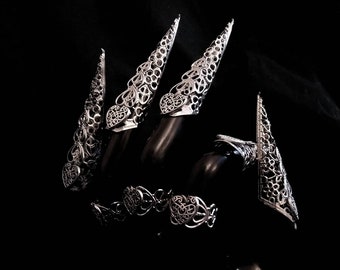 Claw Rings Nail Rings Gothic Rings Set of 5 Goth Claw Set - Etsy