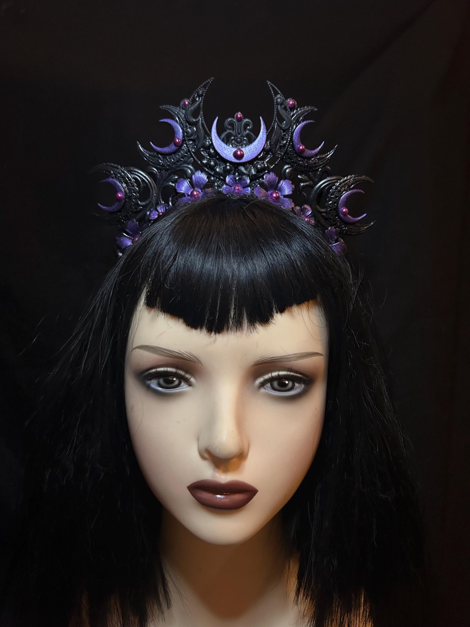Lunara Crown- Moon Headwear, Witch Cosplay, Gothic Headdress, Celestial ...