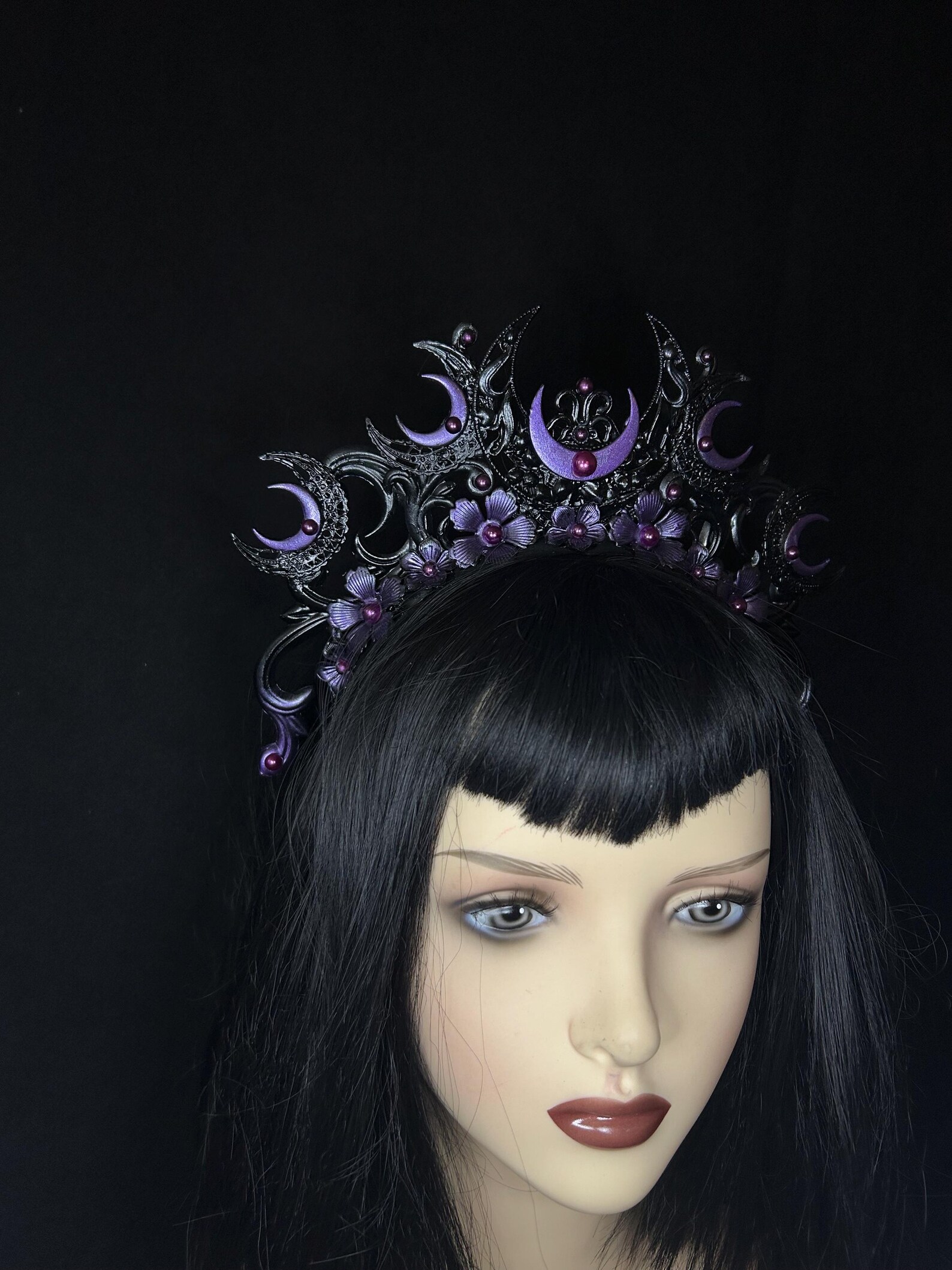 Lunara Crown- Moon Headwear, Witch Cosplay, Gothic Headdress, Celestial ...