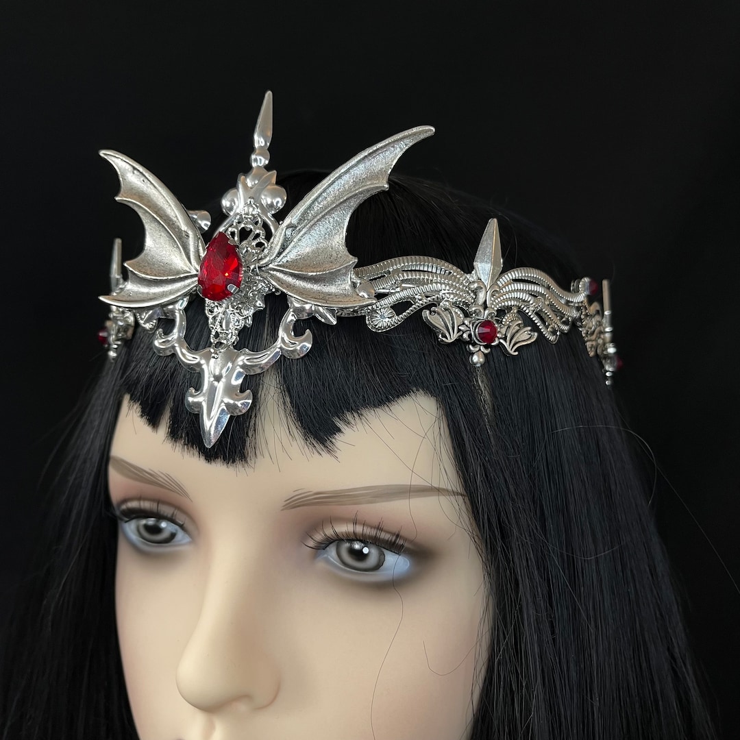 Bloodlust Tiara: Gothic Vampire Crown With Red Rhinestones - Etsy