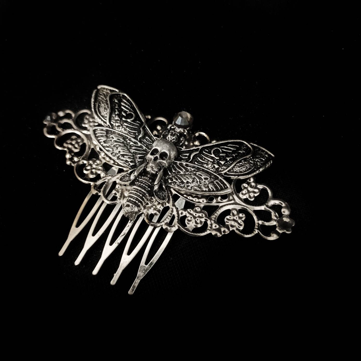 Death Moth Hairslide II: Gothic Accessory Goth Hairclip Alt - Etsy