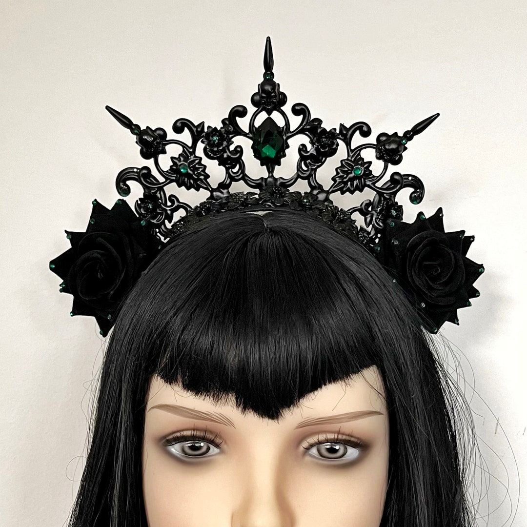 Morte Crown: Gothic Headwear, Goth Bride, Skull, Vampire, Baroque ...