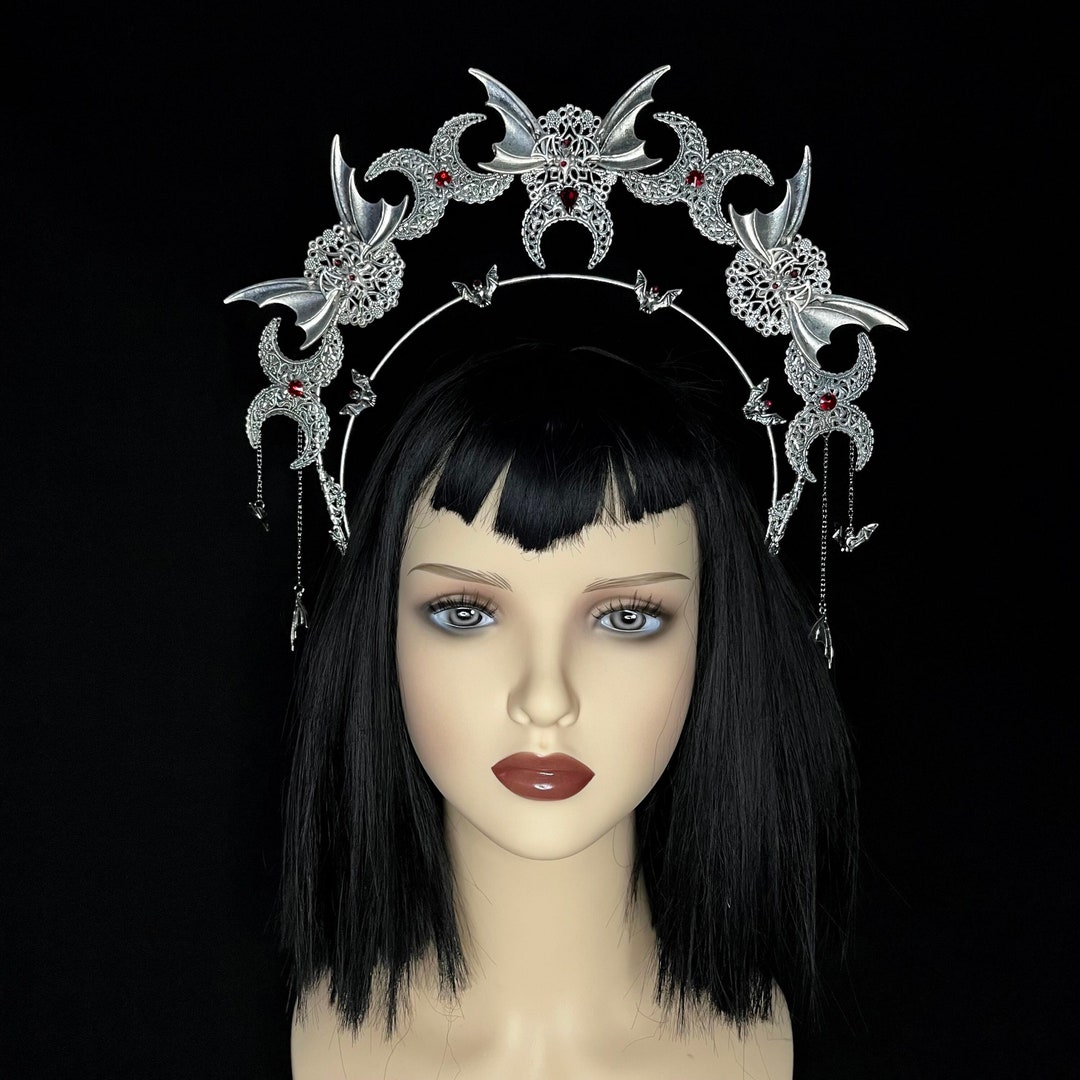 Nocturne Headwear, Gothic Headpiece, Goth Halo, Halloween, Bat Tiara ...