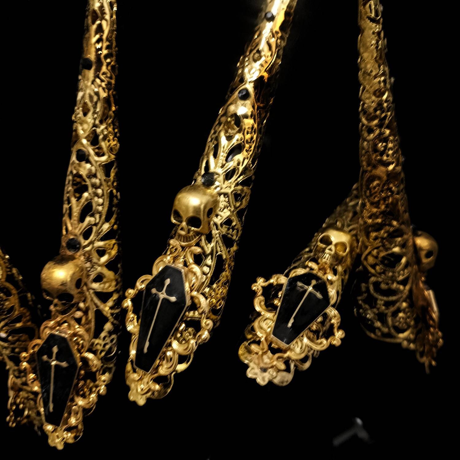 Cemetery Nails Gold: Royal Goth Gothic Rings Alt Accessory - Etsy UK