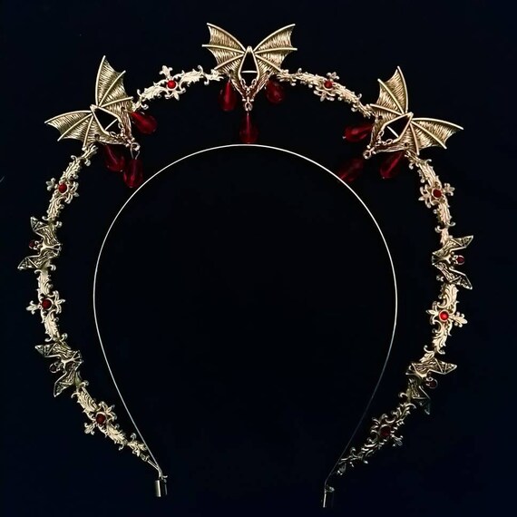 Vampire Headwear: Bat Headpiece Goth Halo Gothic Tiara Alt | Etsy UK