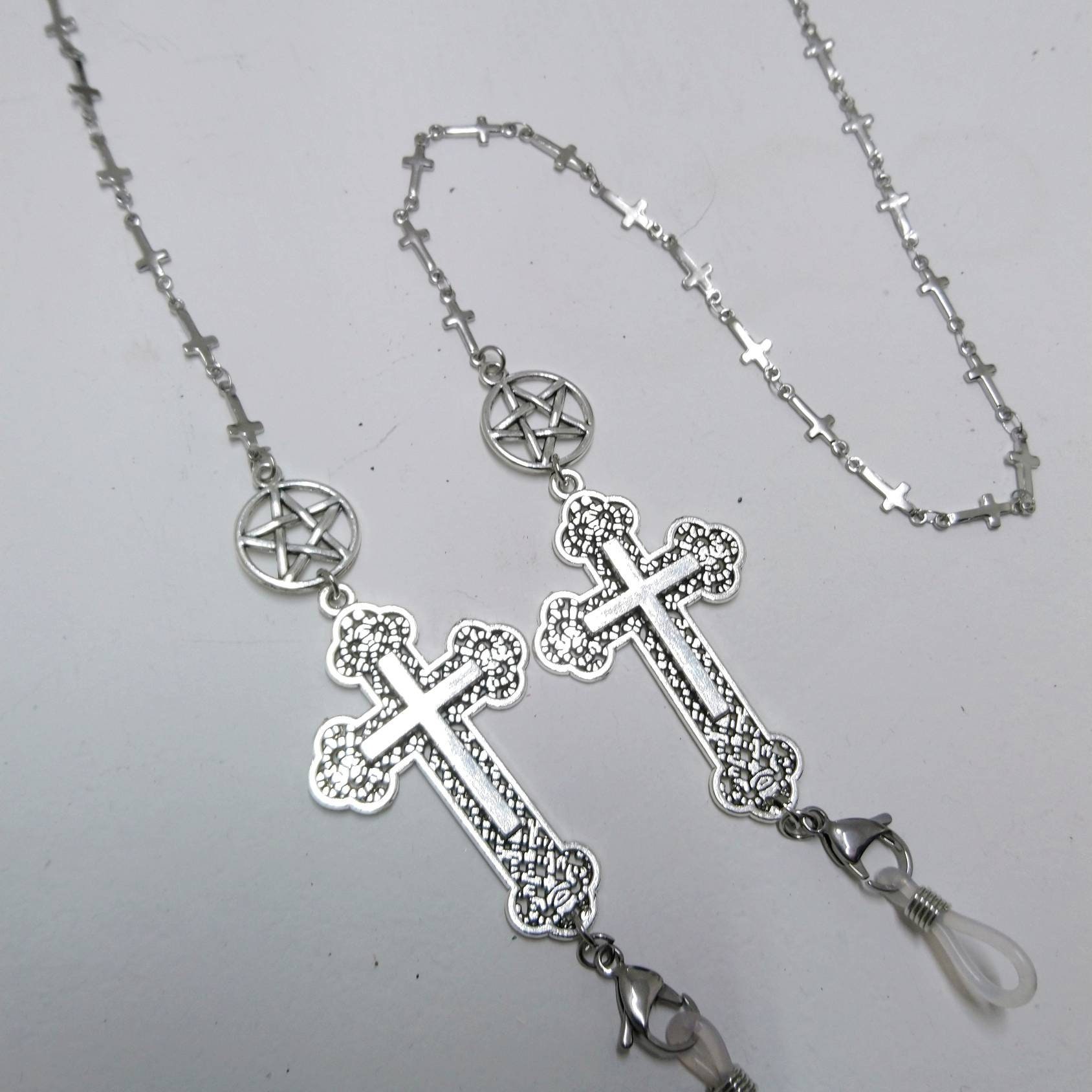 Satanic glasses chain: gothic chain goth eyewear Alt | Etsy