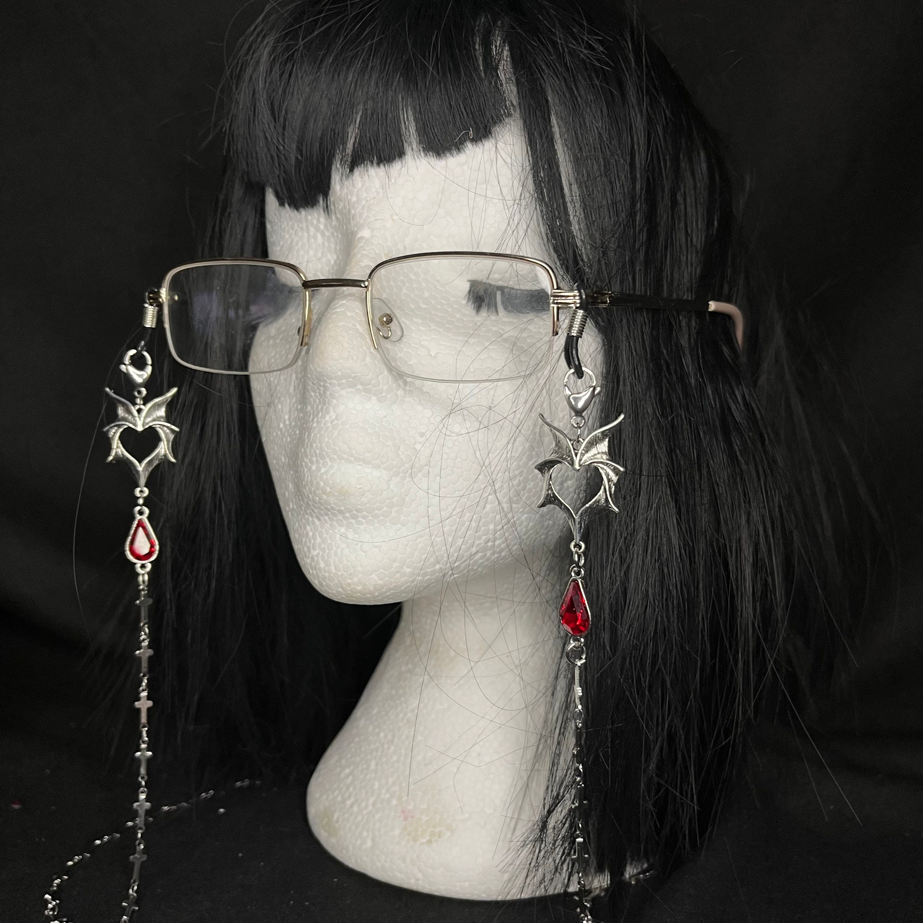 Bloodlust II : Bat Wing Glasses Chain, Gothic Vampire Eyewear - Etsy