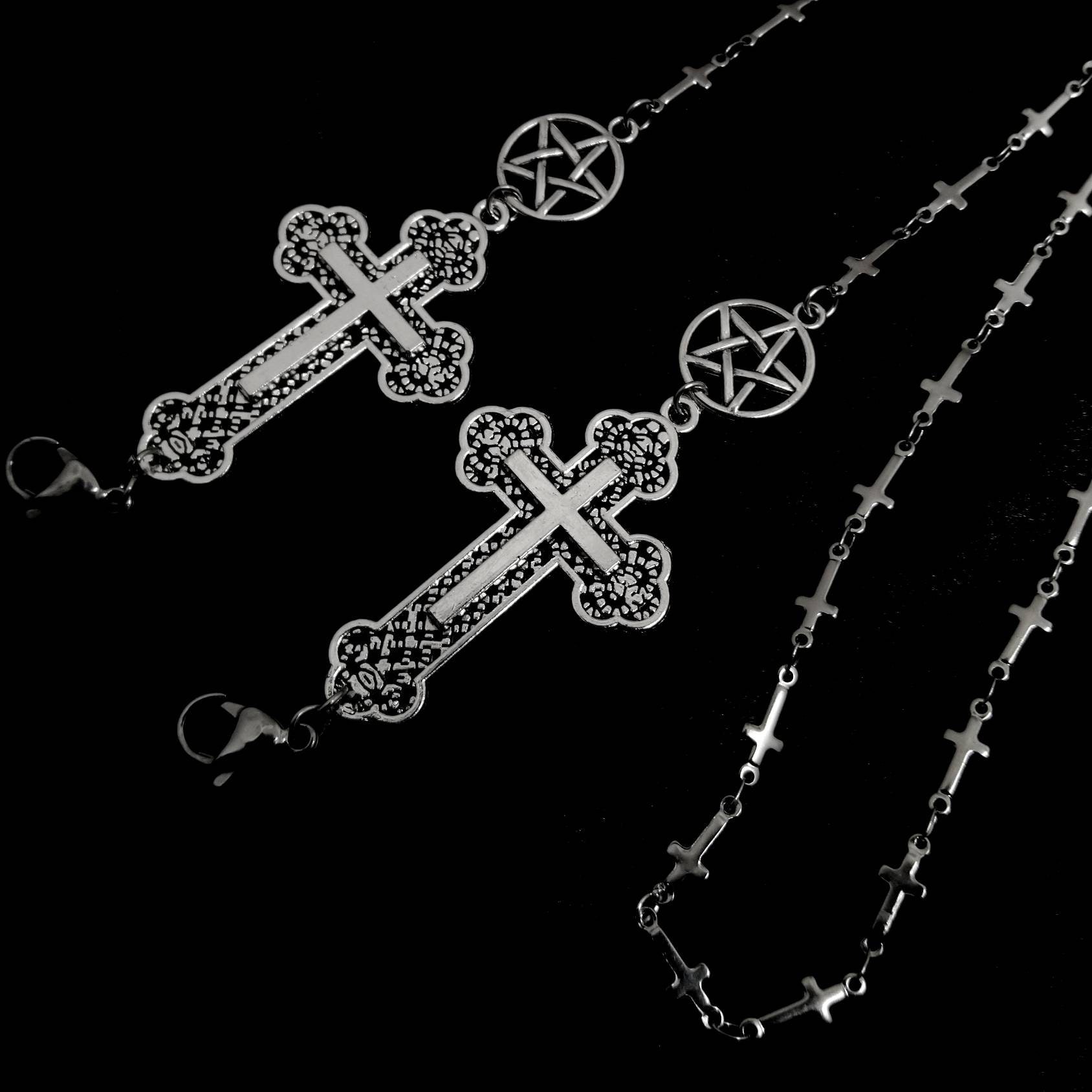 Satanic glasses chain: gothic chain goth eyewear Alt | Etsy