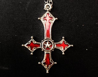 Lady Vamp Necklace: Vampire Pendant, Gothic Cross, Halloween, Goth, Alt ...