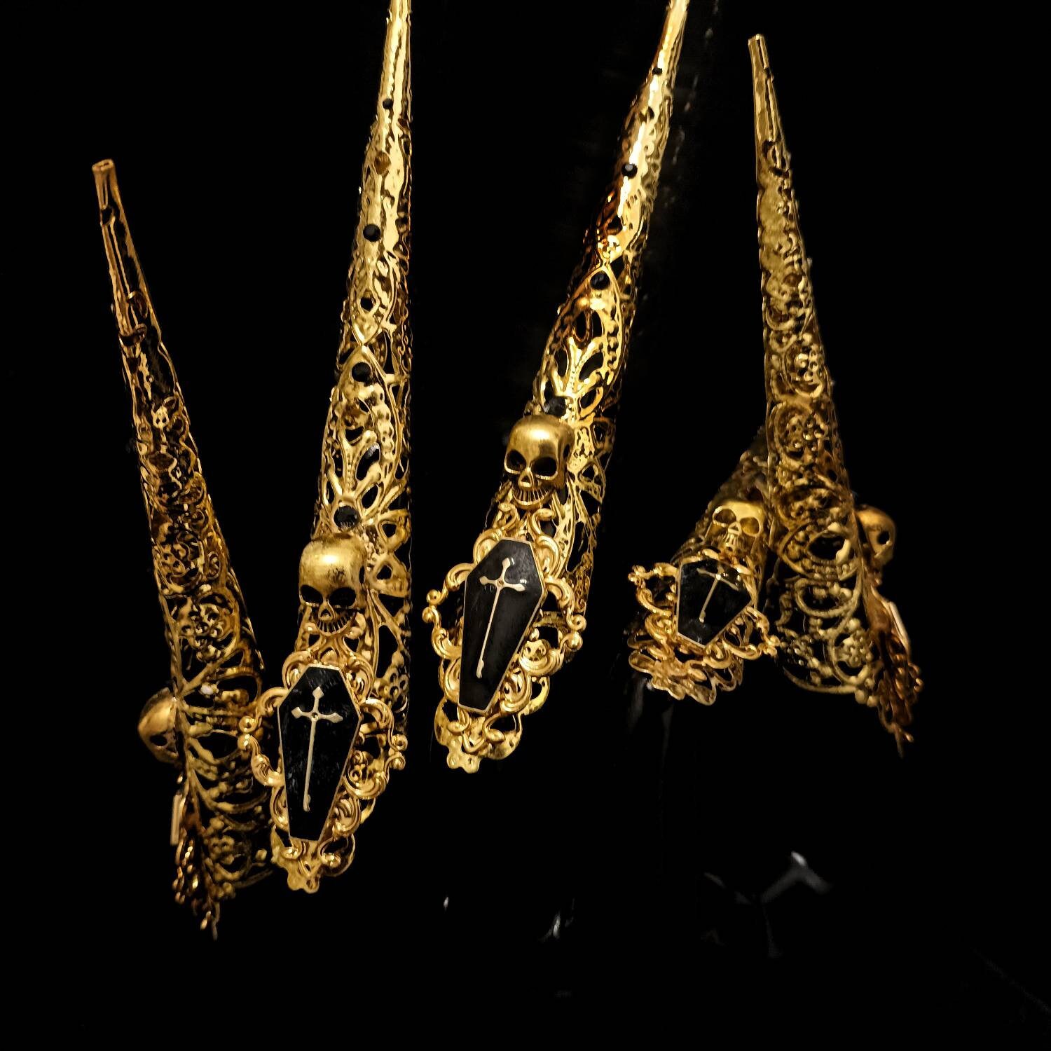 Cemetery Nails Gold: Royal Goth Gothic Rings Alt Accessory - Etsy UK