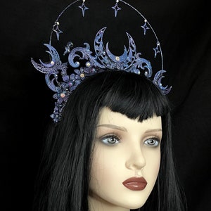 Andromeda Crown: Gothic Moon Queen Halo - Alt Wedding Headwear - Etsy