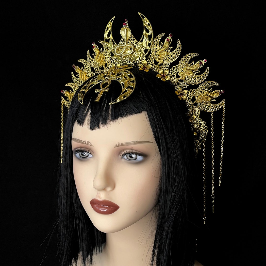 Wadjet Crown: Egyptian Headwear, Goth Bride, Egypt Queen, Pagan, Snake ...