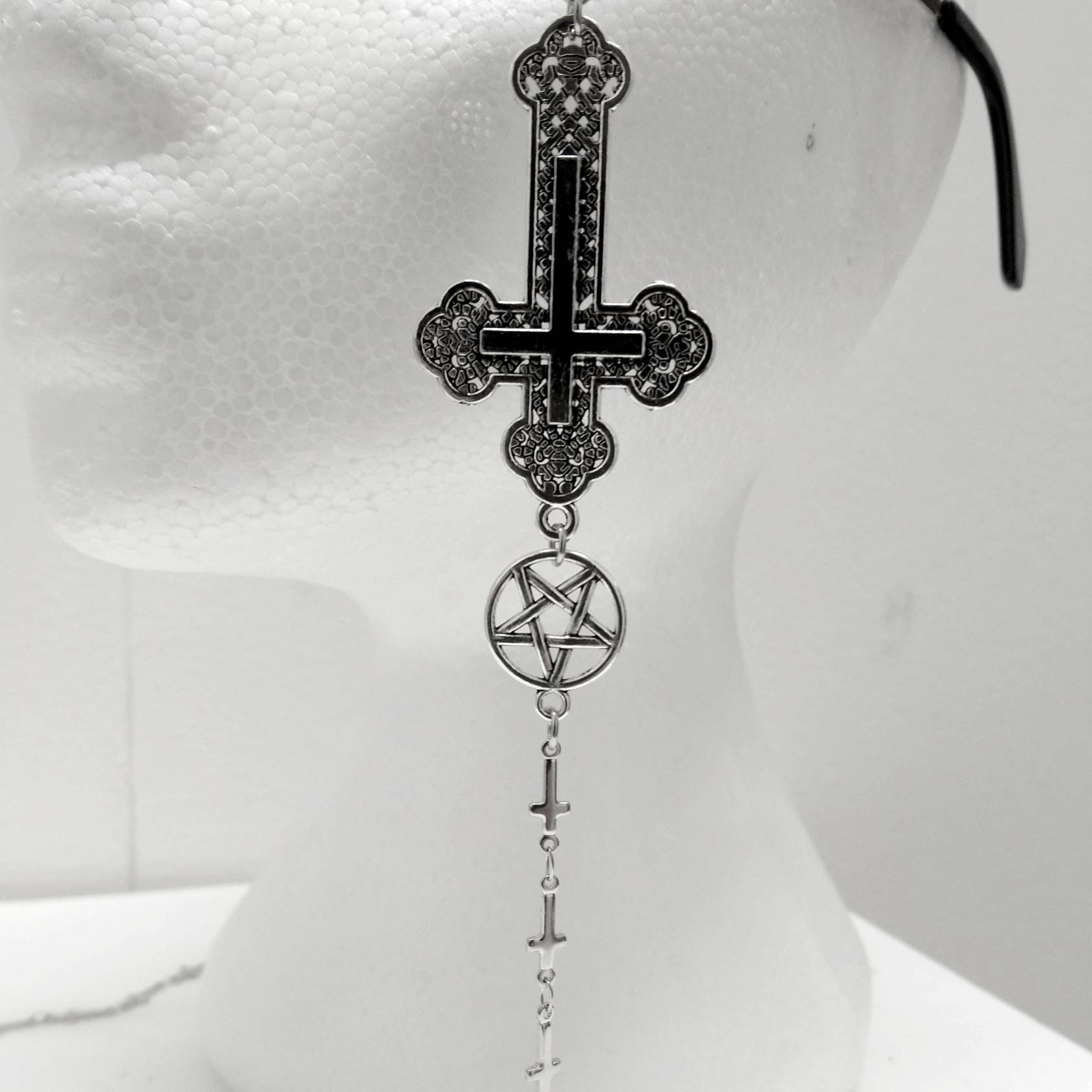 Satanic glasses chain: gothic chain goth eyewear Alt | Etsy