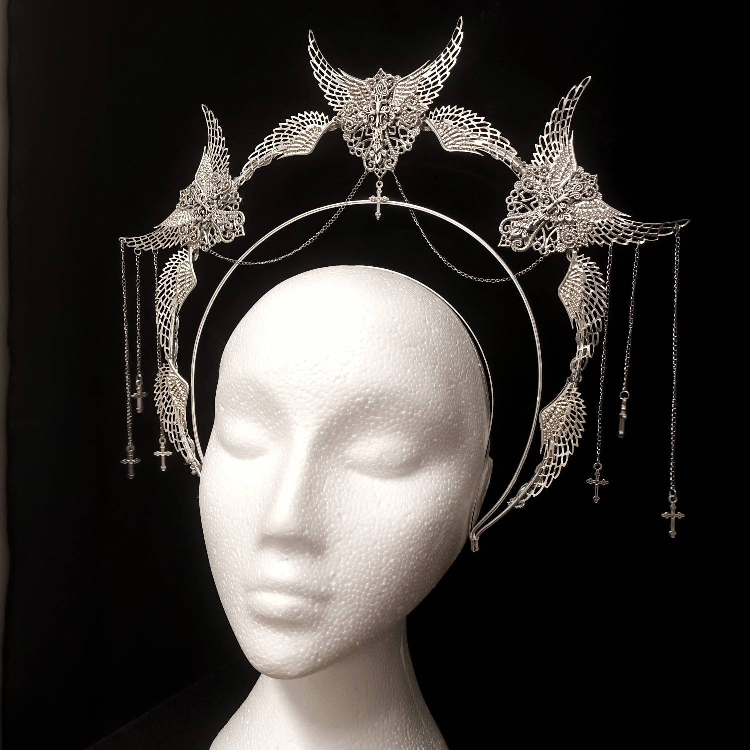 Arch Angel Crown: Angelic Halo Angel Headpiece Alt Headwear - Etsy UK