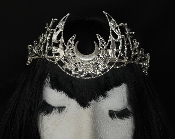Artemis Goddess Crescent Moon Circlet Crown Diana Silver-plated or ...