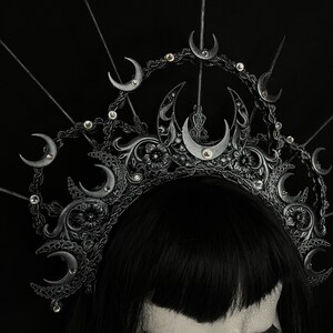 Moonbeam II Crown: Gothic Headwear, Goth Bride, Luna, Witch, Goddess ...