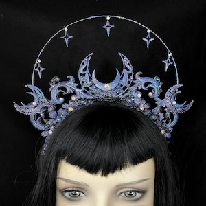 Andromeda Crown: Gothic Moon Queen Halo - Alt Wedding Headwear - Etsy
