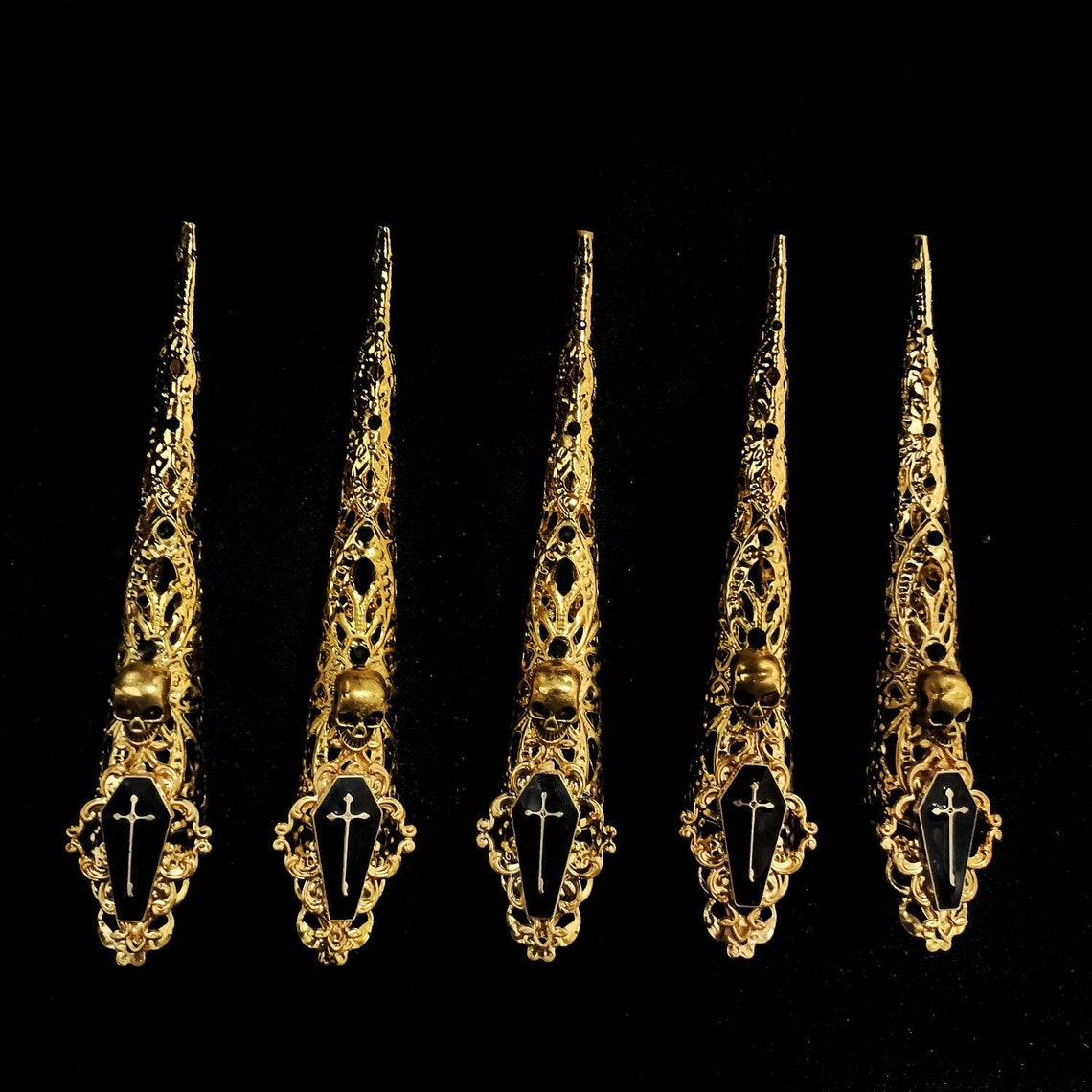 Cemetery Nails Gold: Royal Goth Gothic Rings Alt Accessory - Etsy UK