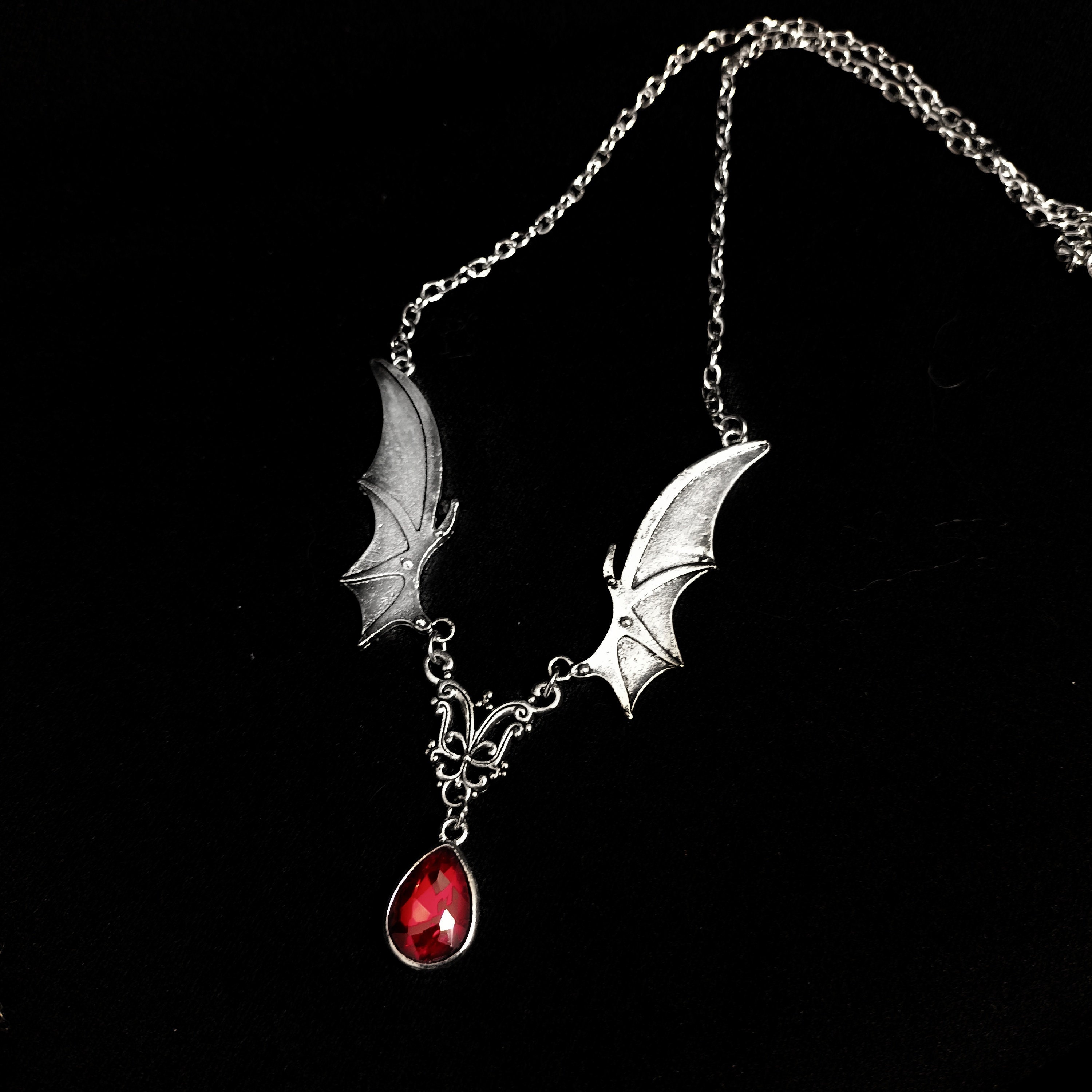 Bloodlust Necklace: Handmade Vampire Goth Jewelry, Bat Wing - Etsy