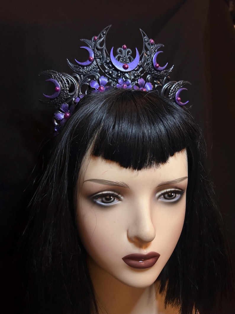 Lunara Crown- Moon Headwear, Witch Cosplay, Gothic Headdress, Celestial ...