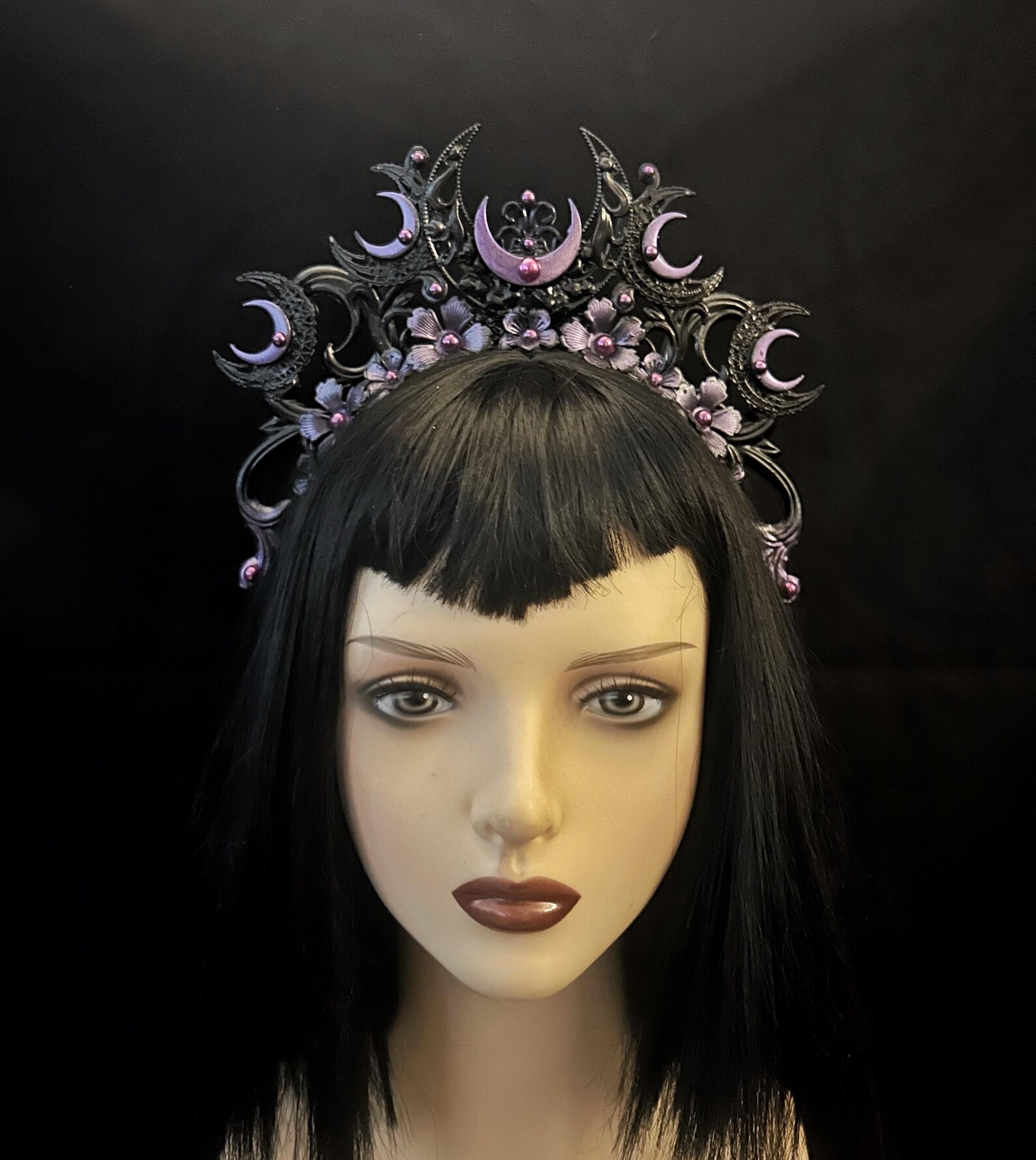 Lunara Crown- Moon Headwear, Witch Cosplay, Gothic Headdress, Celestial ...