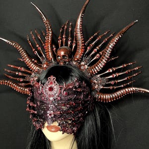Demonic Headwear: Gothic Crown, Satanic Horns, Devil Cosplay, Fantasy ...