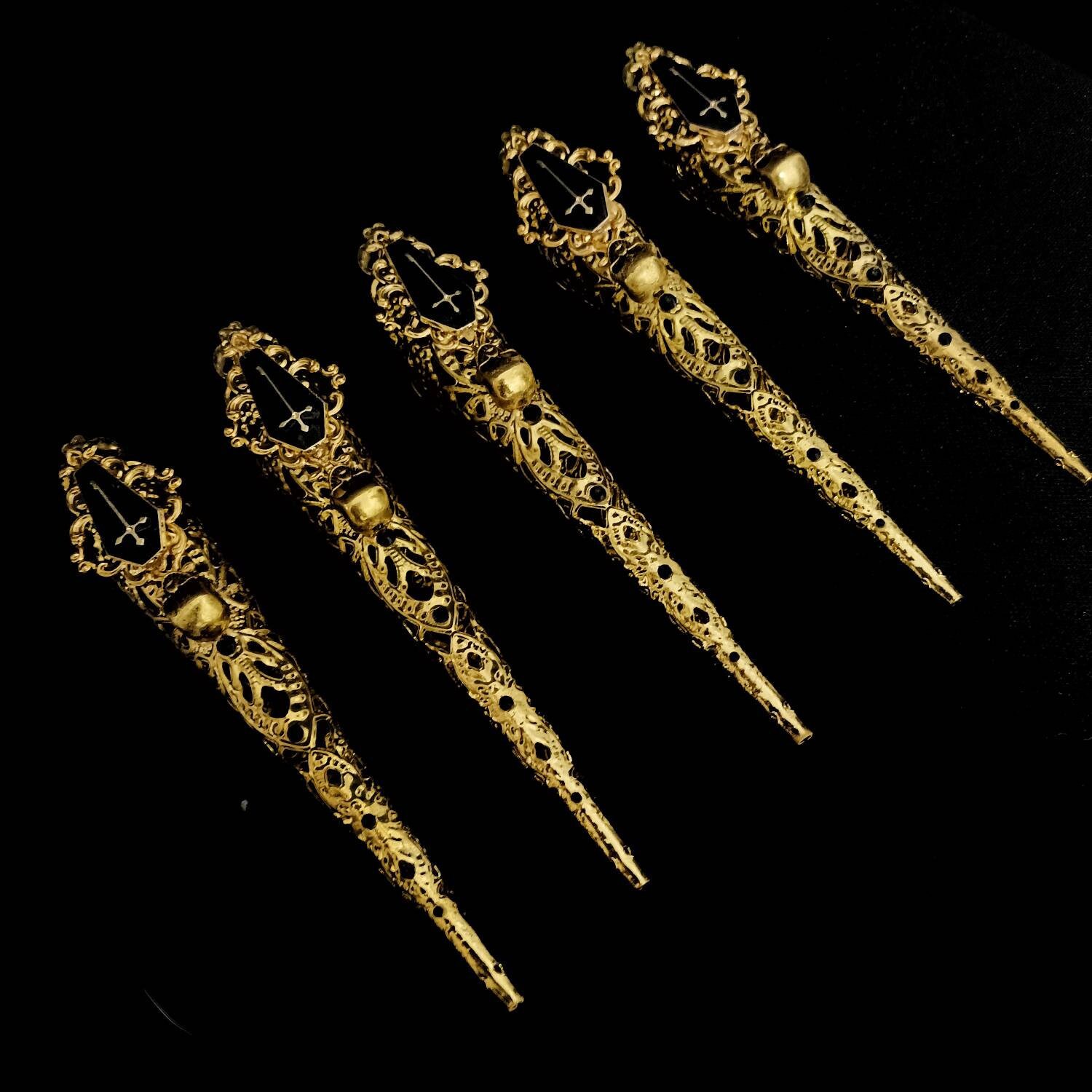 Cemetery Nails Gold: Royal Goth Gothic Rings Alt Accessory - Etsy UK