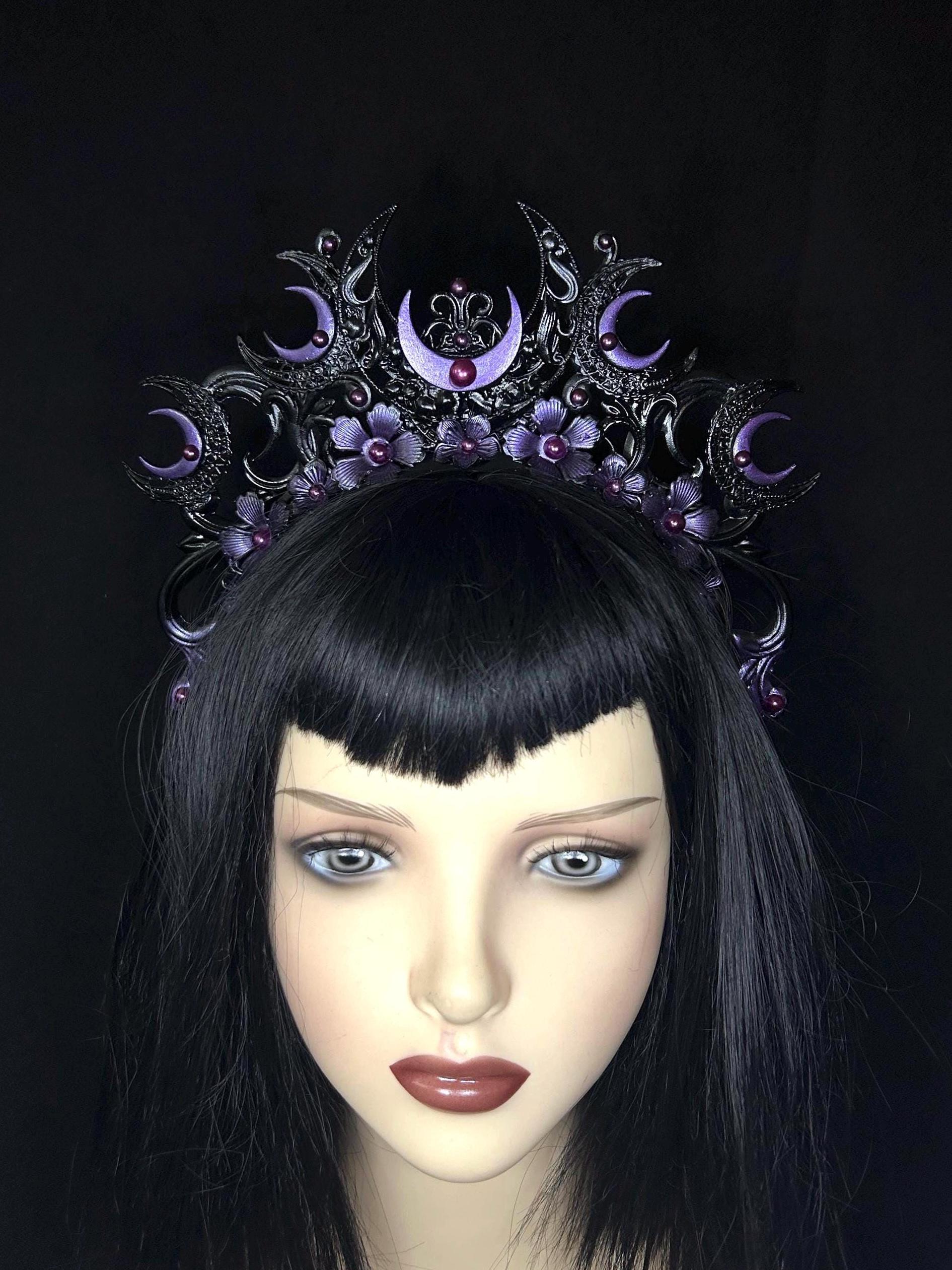 Lunara Crown- Moon Headwear, Witch Cosplay, Gothic Headdress, Celestial ...