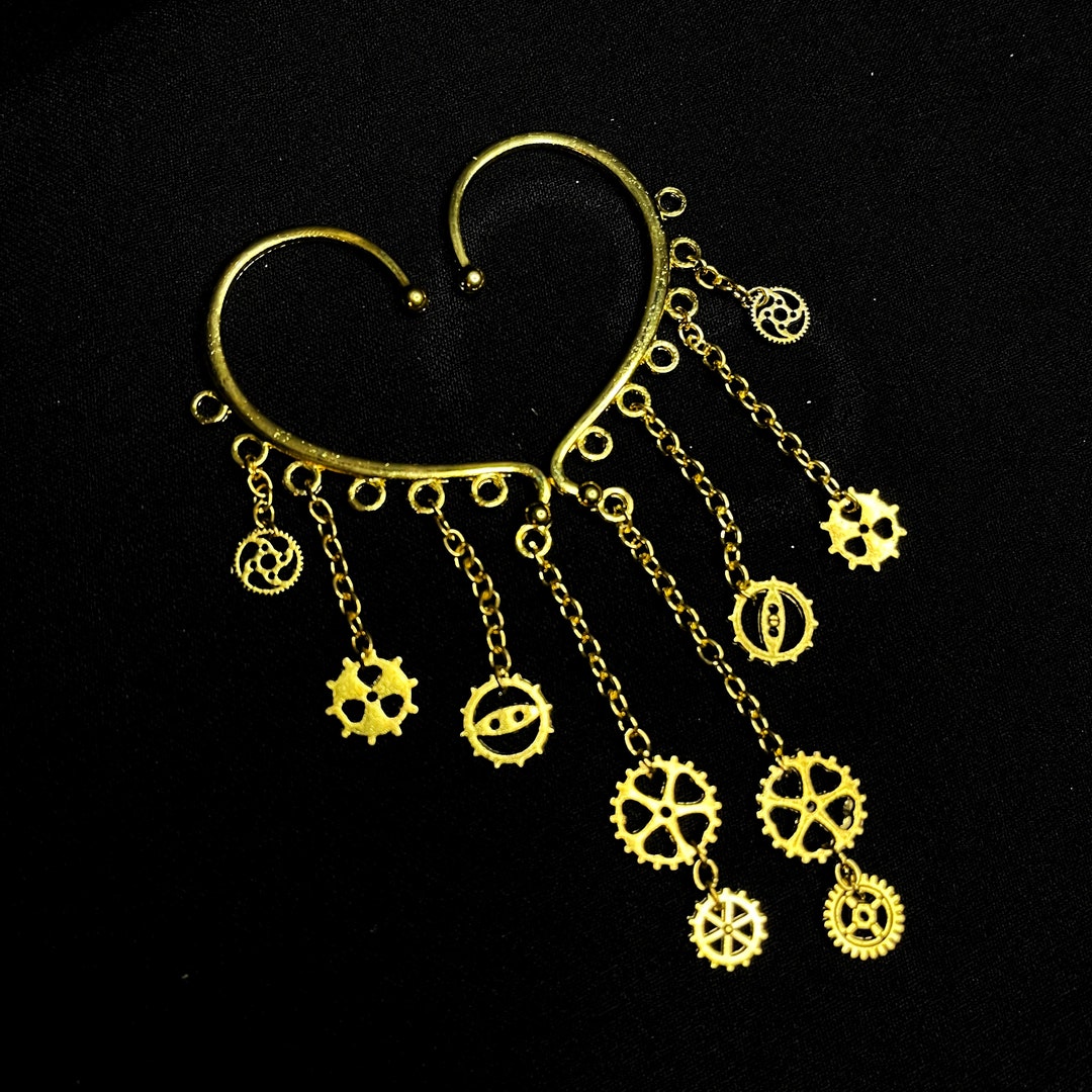 Gold Cog Ear Cuffs: Steampunk Wrap, Alt Accessory, Alternative ...