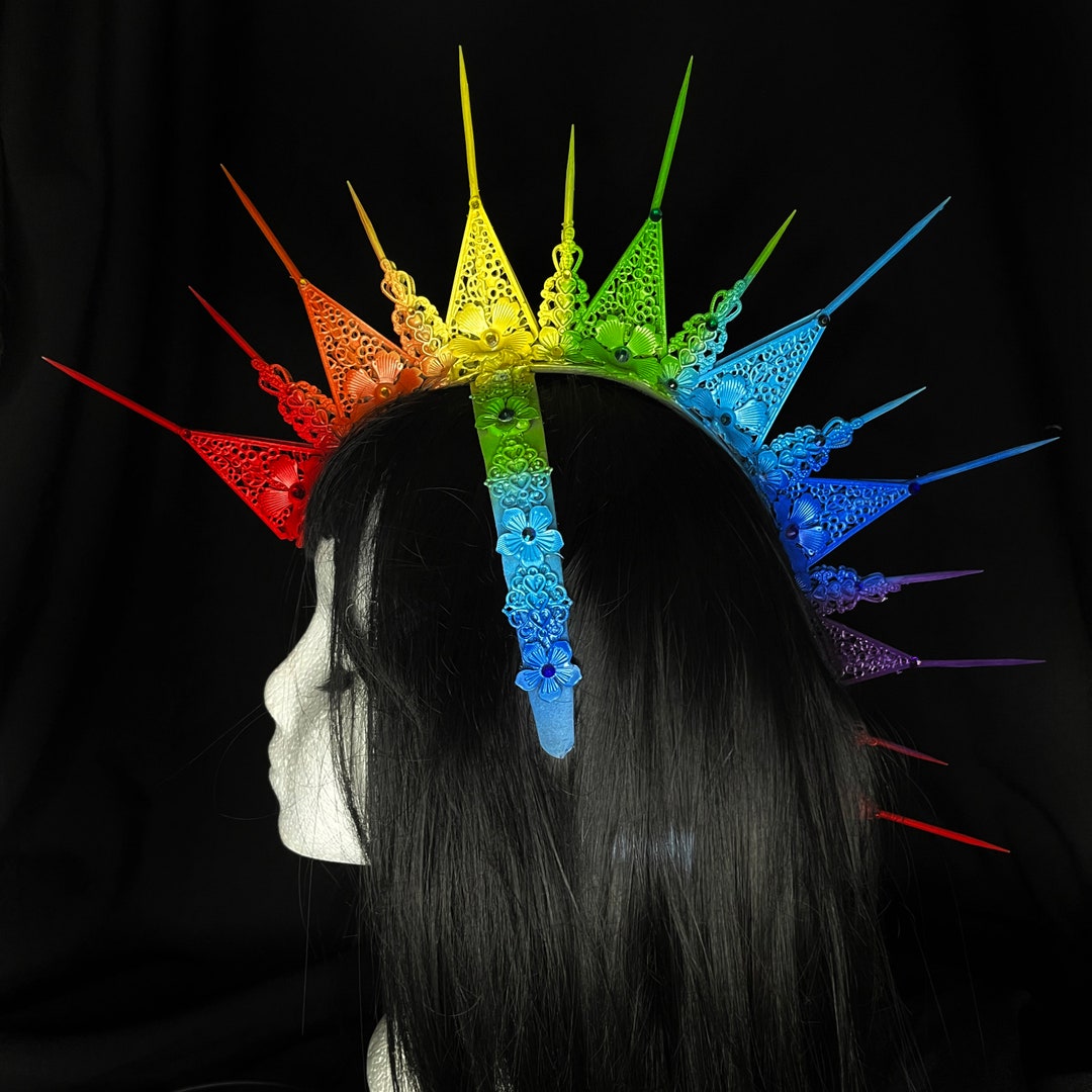 Full of Pride Mohawk: Gothic Headwear, Goth, Punk, Rainbow Crown, Queen ...