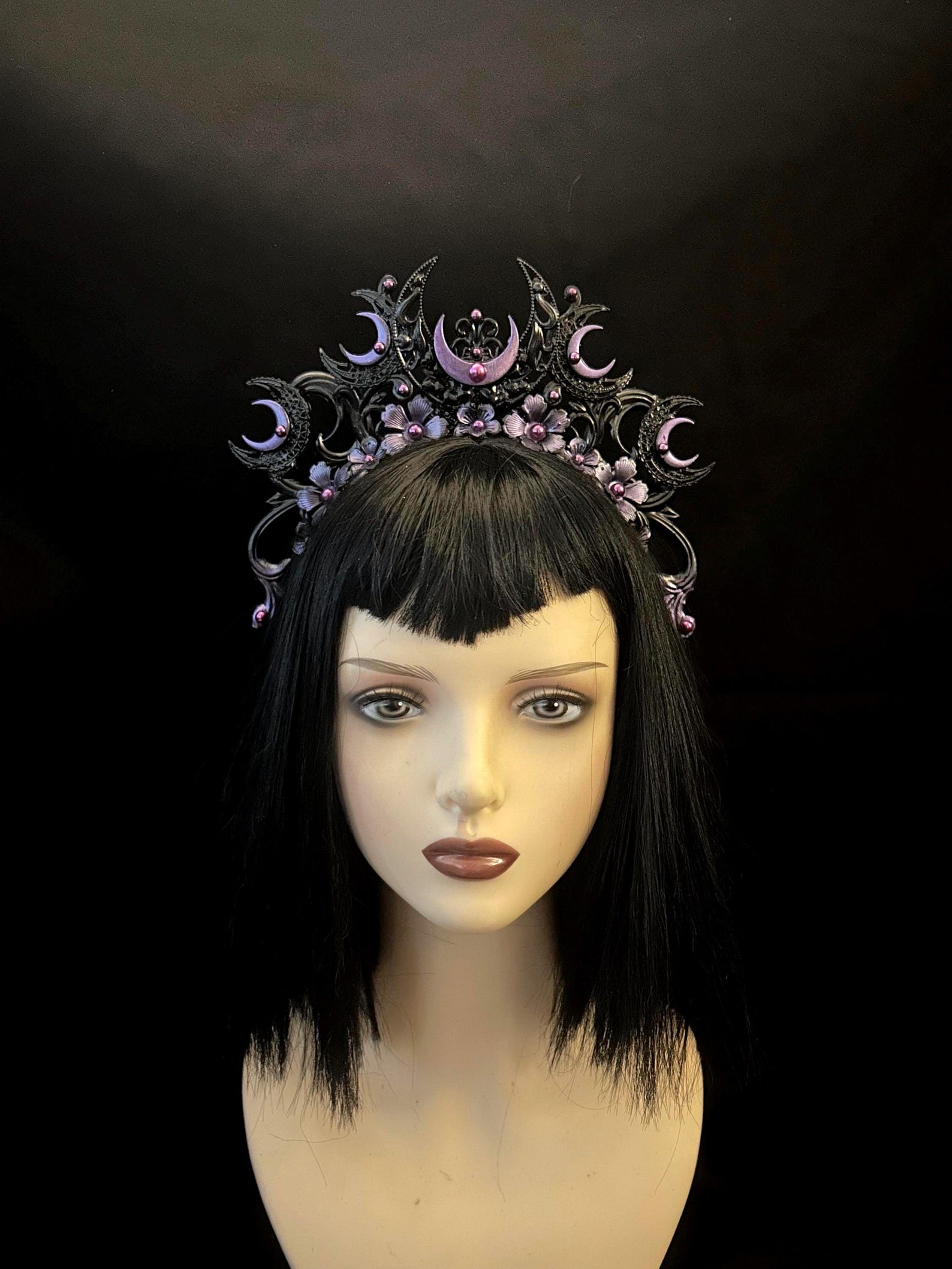Lunara Crown- Moon Headwear, Witch Cosplay, Gothic Headdress, Celestial ...