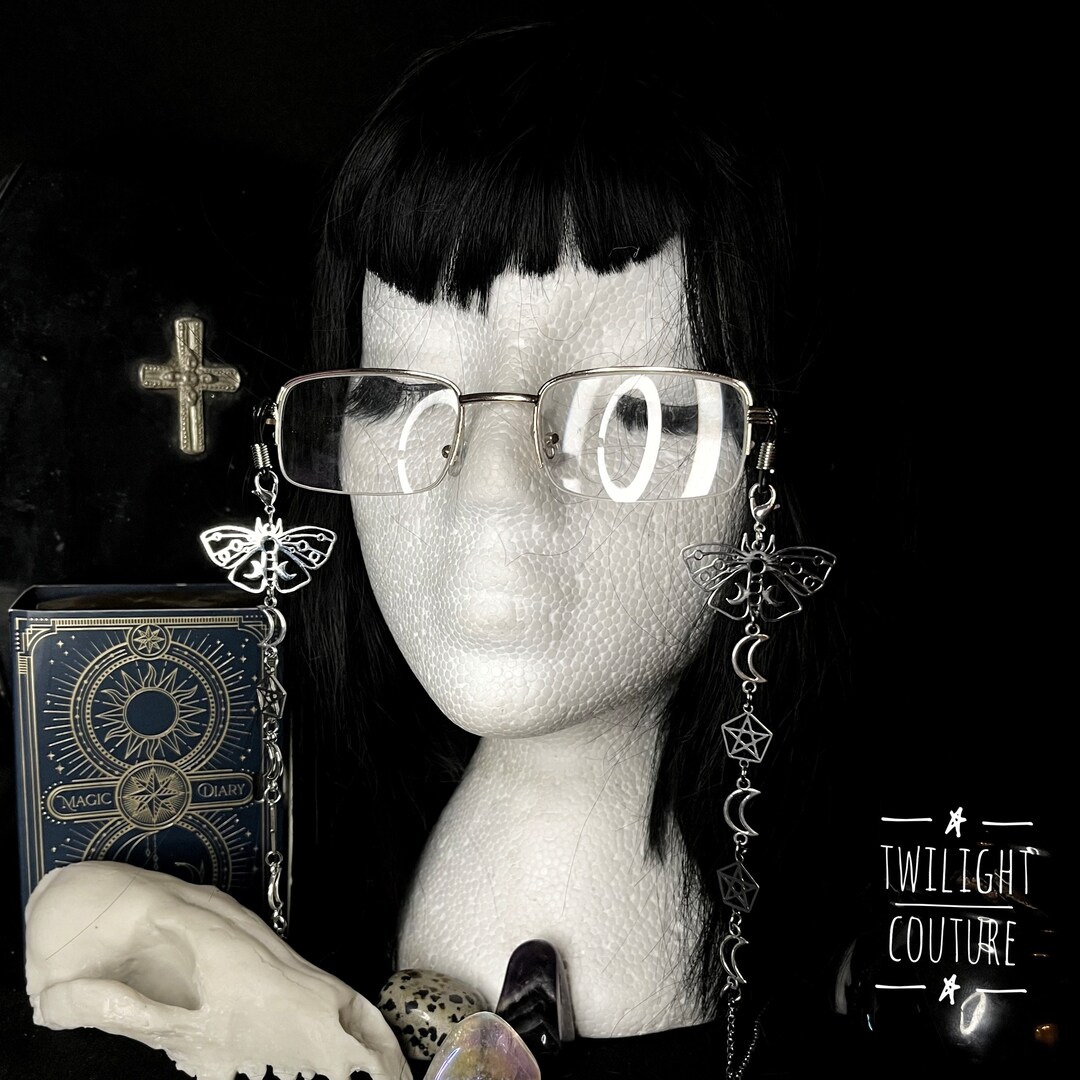 Luna Moth Glasses Chain:gothic Eyewear, Goth Accessories, Moon ...