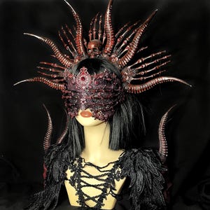 Demonic Headwear: Gothic Crown, Satanic Horns, Devil Cosplay, Fantasy ...