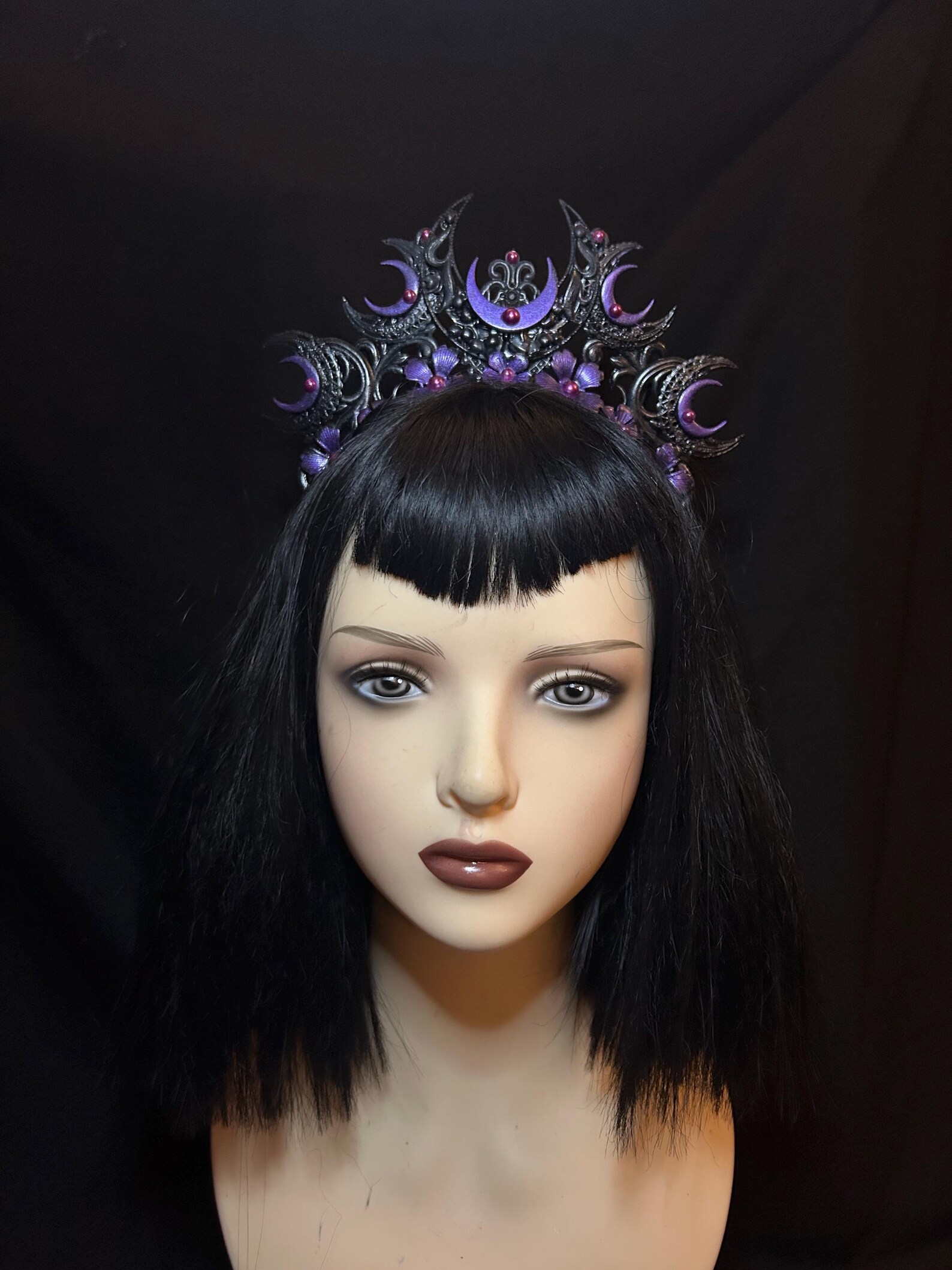Lunara Crown- Moon Headwear, Witch Cosplay, Gothic Headdress, Celestial ...