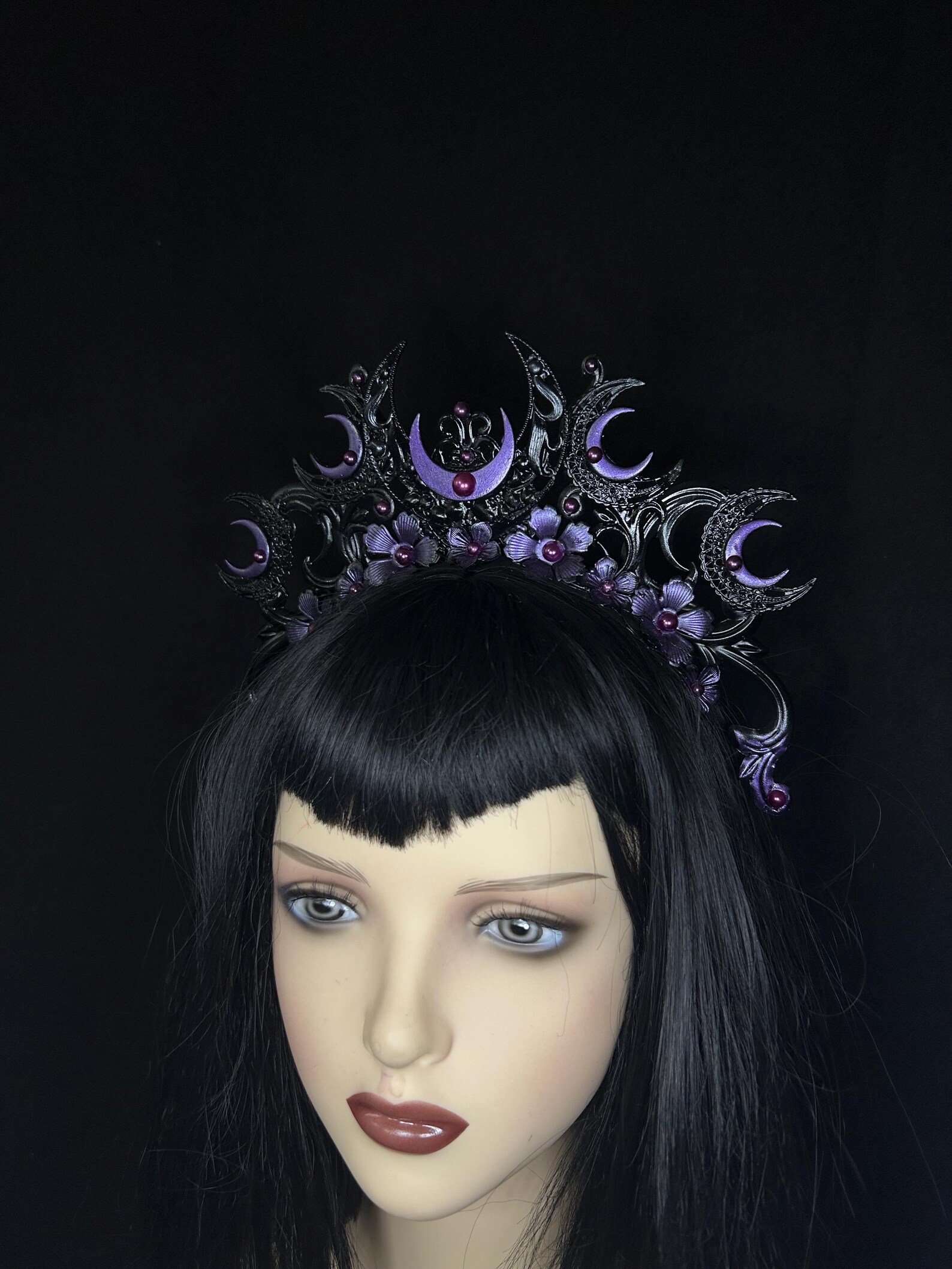 Lunara Crown- Moon Headwear, Witch Cosplay, Gothic Headdress, Celestial ...