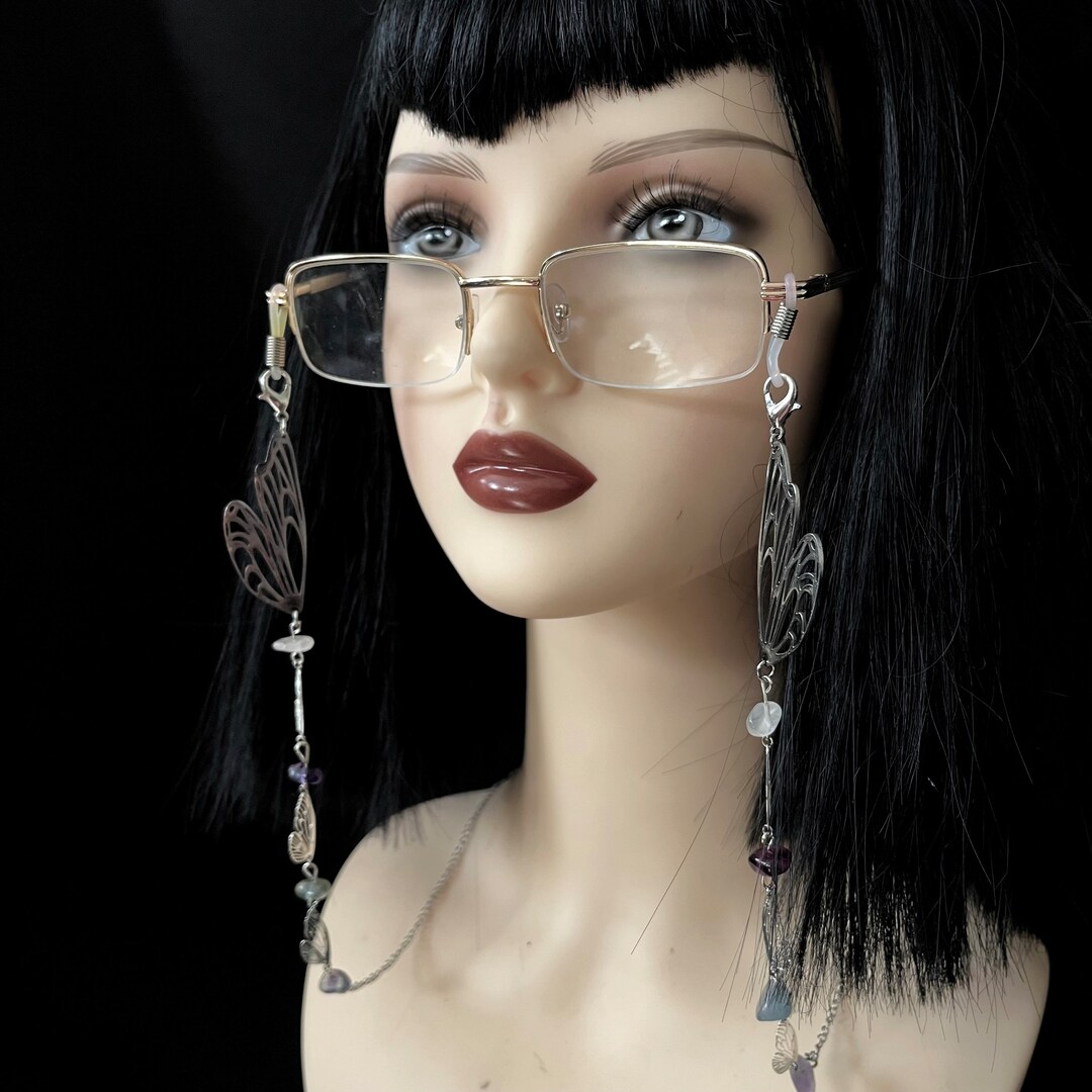 Fairy Wing Glasses Chain: Fluorite Crystal Alt Eyewear - Etsy