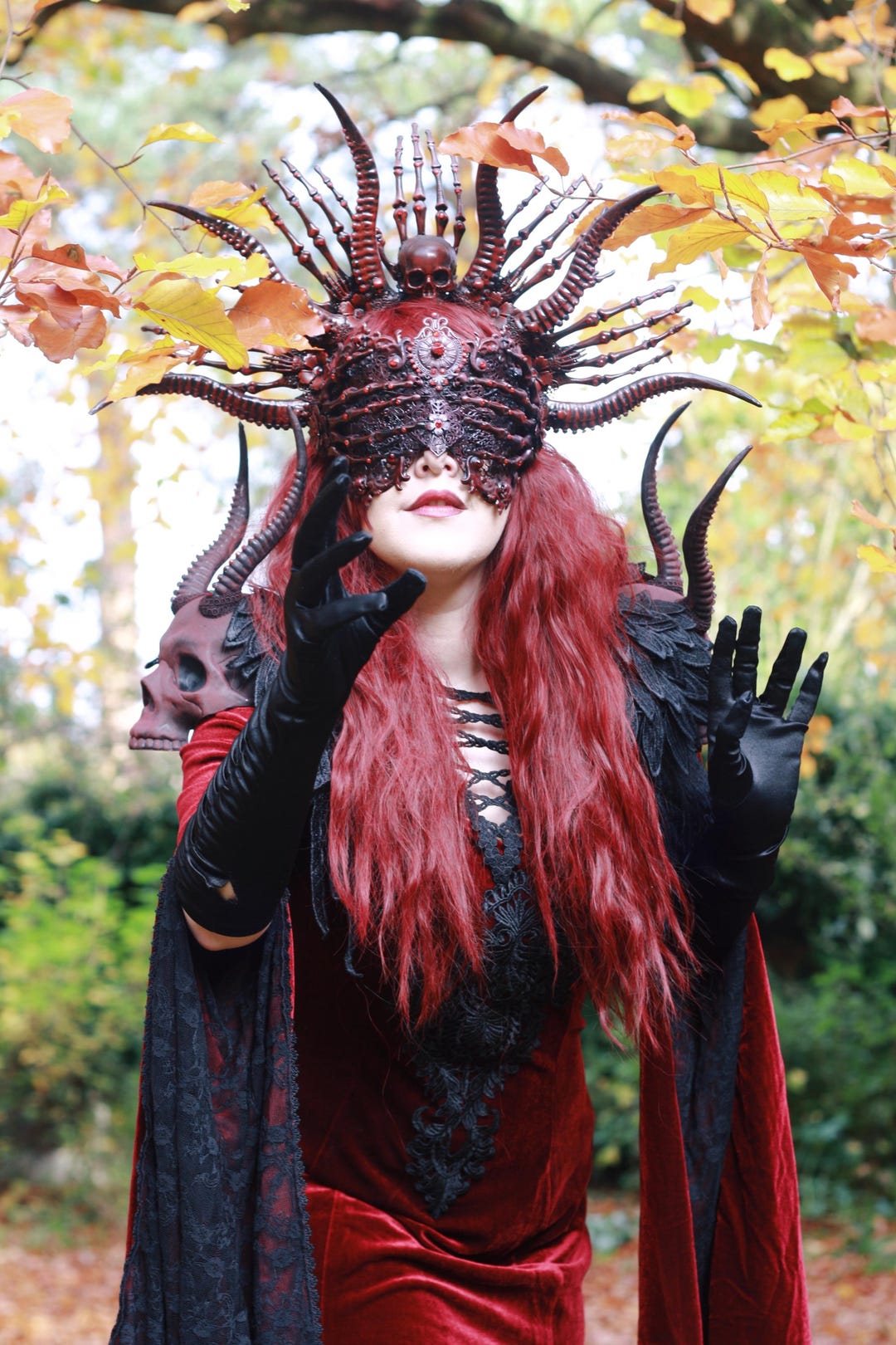 Demonic Headwear: Gothic Crown, Satanic Horns, Devil Cosplay, Fantasy ...