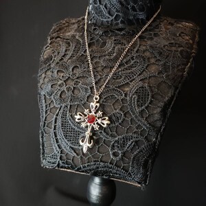 Lady Vamp Necklace: Vampire Pendant, Gothic Cross, Halloween, Goth, Alt ...